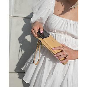 Pixie Mood Vanessa 8.25 x 5.25 Vegan Leather Wristlet with Phone Pouch, Black