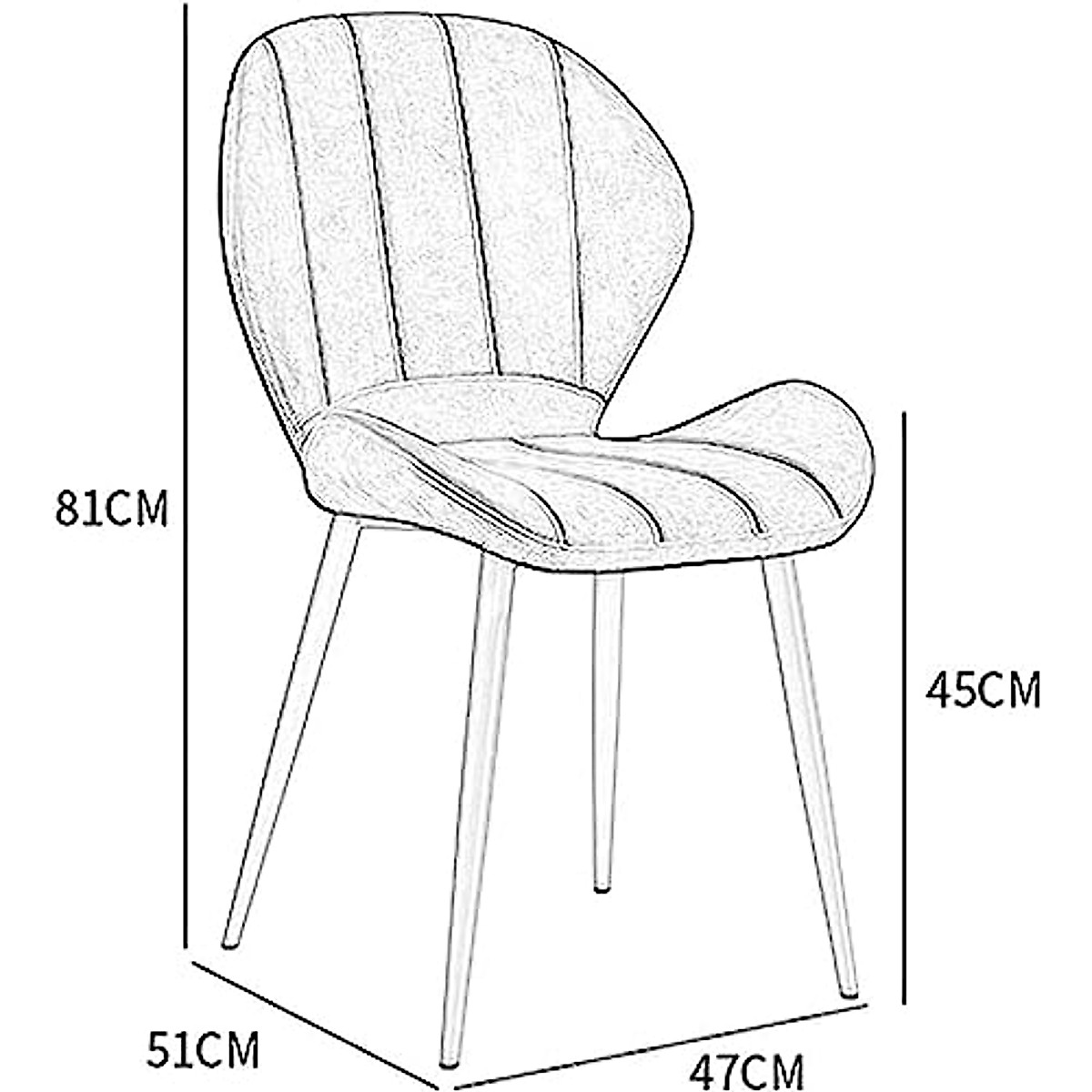 Chairs Modern Kitchen Chairs Set of 6 Soft Velvet Cushion Seat and Back Sturdy Metal Legs for Living Room Bedroom Dining Chairs (Color:Pink)