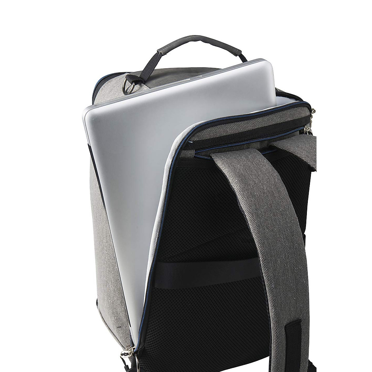 Cabin Max Manhattan XL 16x10x8 Backpack Usable as Underseat Carry on Luggage and Laptop Backpack (Grey Blue)