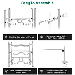 ZOTO 5 Gallon Water Jug Stand Water Bottle Holder, 3 Tiers Water Jug Holder Storage Rack for 6 Bottles, Heavy Duty Detachable Steel for Home and Office(Silver)