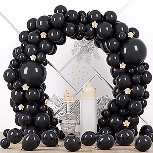 Voircoloria 90pack Black Balloons Different Size 18/12/10/5 Inch Black Balloon Garland Arch Kit for Graduation, Wedding, Birthday, New Year, Baby Shower, Anniversary, Holiday Party Decorations