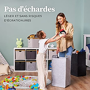 Hennez Collapsible Laundry Hamper Felt 70L - Lightweight Foldable Laundry Bin - Dirty Clothes Hamper - Tall Basket - Laundry Baskets with Handles - Pop Up Laundry Hamper - Felt Basket - Kids Hampers