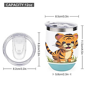 WYUSPGK 304 Stainless Steel Insulated Cup, Spotted Tiger Print Smooth Rim, Durable & Reusable - Perfect for Office, Home, And Travel