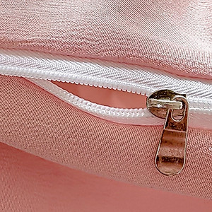 GRIPITHPY Girls Romantic Duvet Cover Set with Lovely Bow, Princess Style Chic Lace Ruffled Bow Bedding Set, Soft Breathable Comforter Cover Set with Zipper Closure(Queen, Pink)