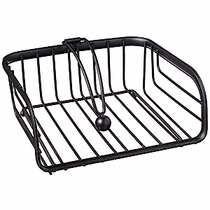 Spectrum Ashley Weighted Napkin Holder (Black) - Dispenser & Décor for Kitchen, Dining Room, Outdoor, & Bar Tabletop Storage