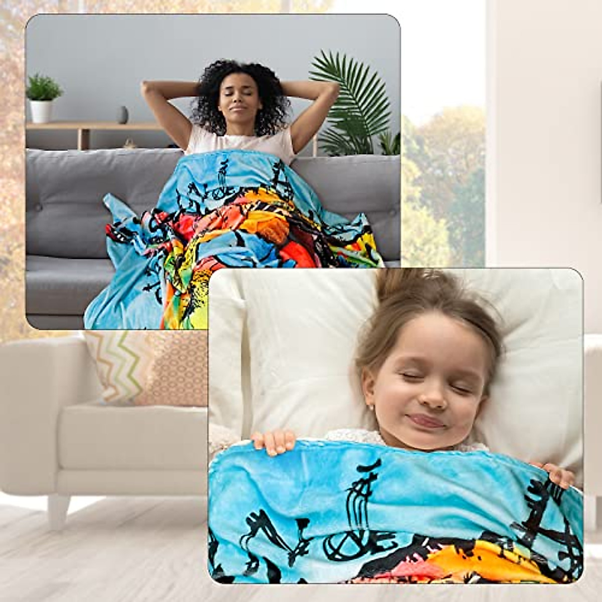 Tupmnbry Colorful German Shepherd Throw Blanket Cute Dog Printed Blanket Super Soft Flannel Throw Blanket Lightweight Fluffy Plush Fuzzy Bed Blanket for Cute Pet 60"X80"