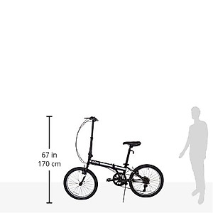 ZiZZO Ferro 20-inch 29 lbs Light Weight Folding Bike (Black)