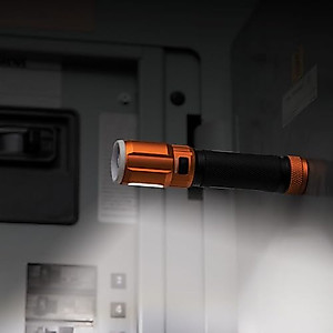 Klein Tools 56412 Rechargeable LED Flashlight with Worklight, 500 Lumens, USB Charging Cable, Pocket Clip, Battery Life Indicator, Magnetic