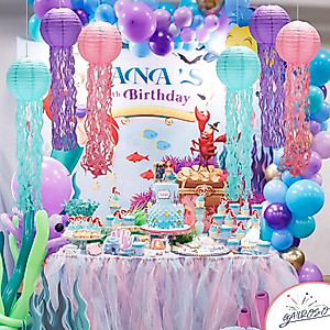 GAILROSO Jelly Fish Paper Lanterns, 6 Pack Jellyfish Lanterns (Pink, Blue, Purple) with String and Hooks, Hanging Jellyfish Decor for Under The Sea, Ocean Party