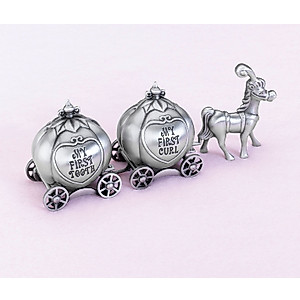 Lillian Rose Keepsake Pewter Tooth and Curl Box, Fairytale Coach,2x5 Inch (Pack of 1)