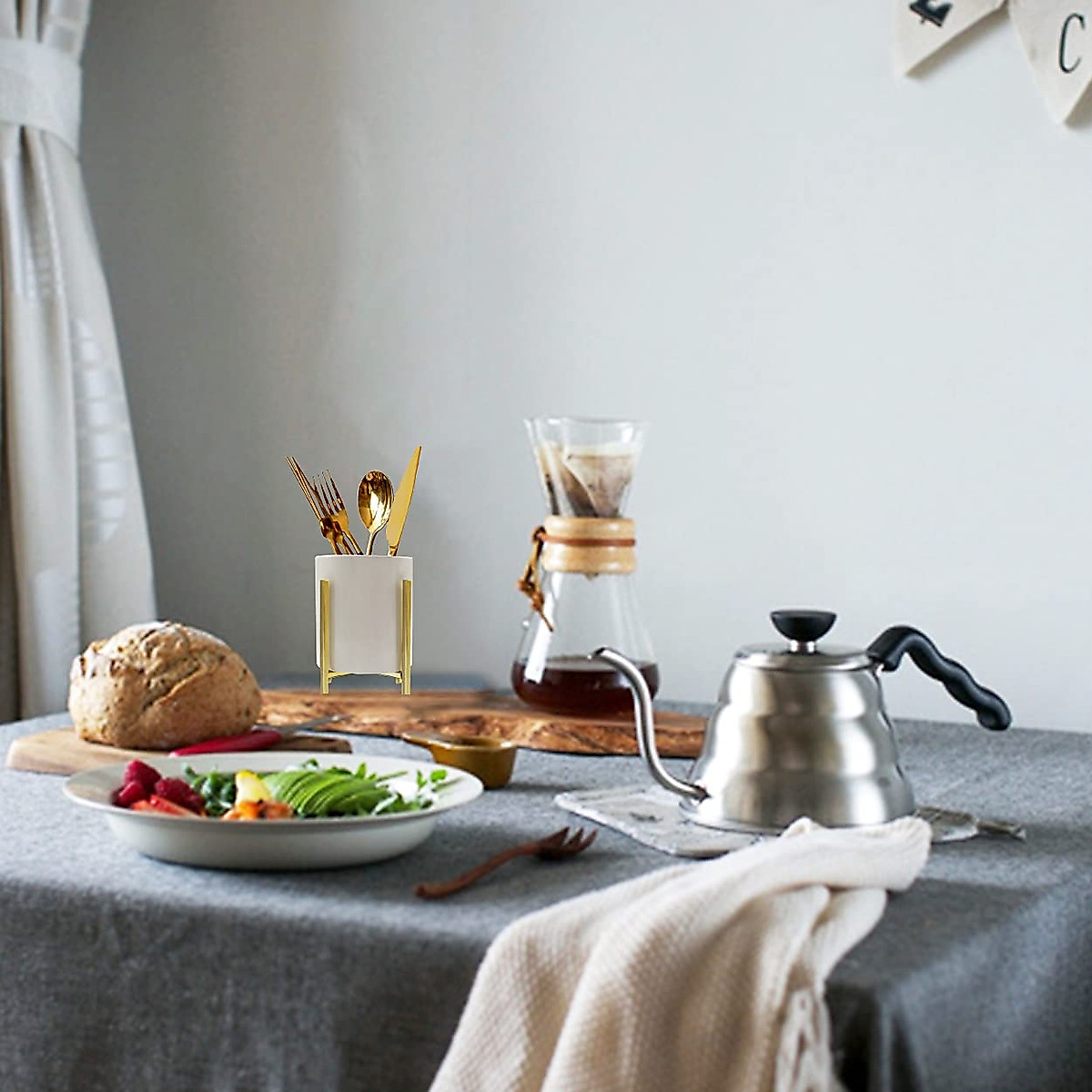 SIEBOLD Silverware Holder,Kitchen Utensil Holder,Flatware Organizers With Metal Frame, Mesh Flatware Holder Organizer Perfect for Home, Kitchen, Countertop, Party, Camping, Outdoor and Restaurant