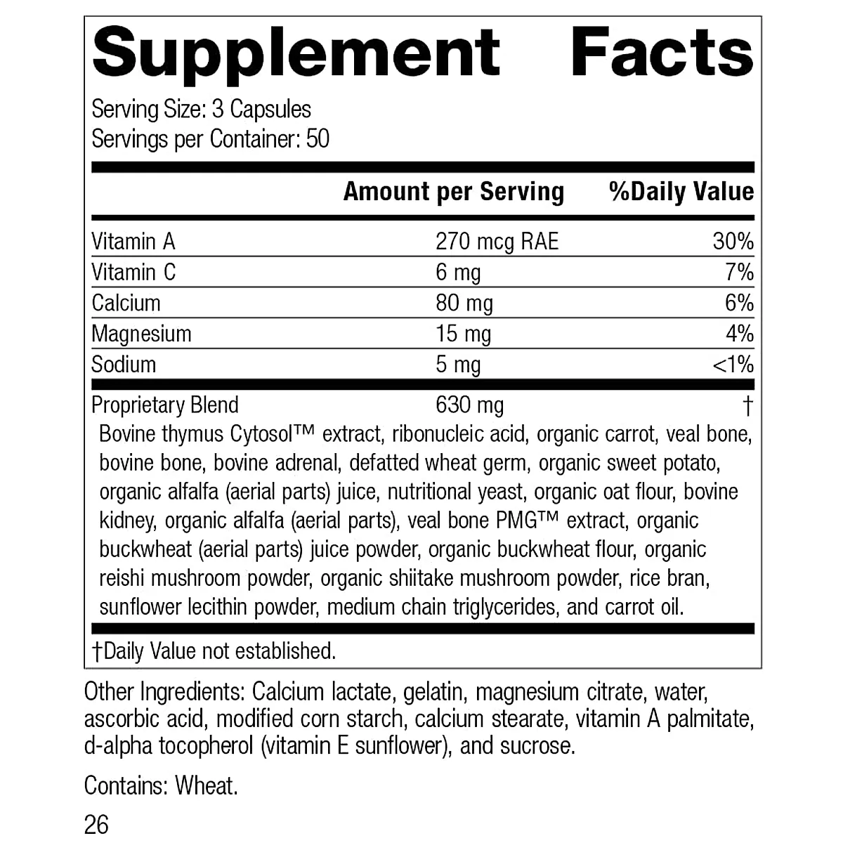Standard Process Inc. Congaplex - Thymus Gland Support Supplement - Immune Health with Calcium Lactate, Magnesium, Vitamin C & Vitamin A - Immune System Aid with Mushroom Powder - 150 Capsules