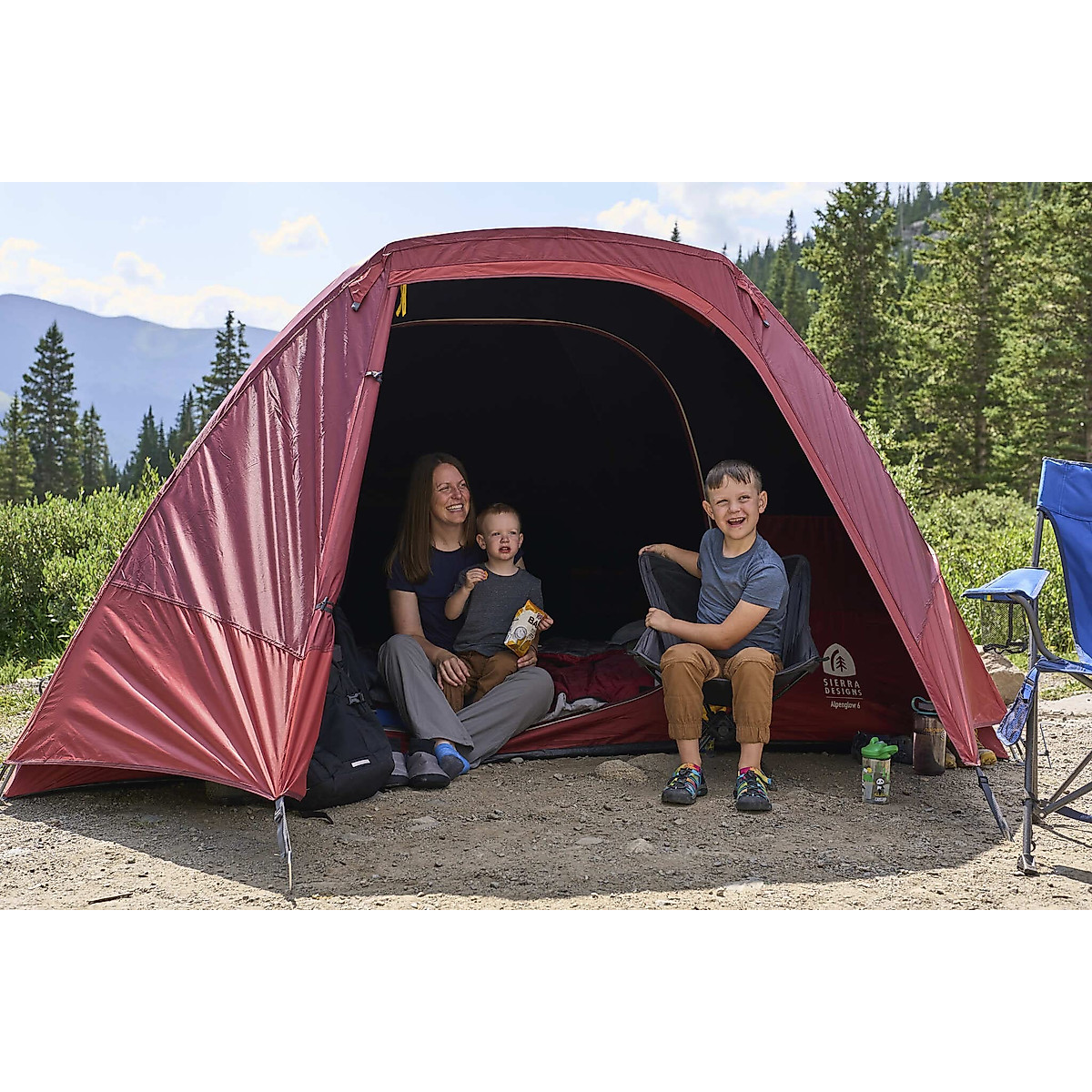 Sierra Designs Alpenglow 6 Person Tent for Camping Constructed with Twilight Tech to Block 98% of Sun Rays – Easy Setup – Large Interior – Great for Family Camping…