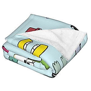 Throw Blanket Flannel Blankets for Bedding Couch Sofa Living Room Throws All Season (A,50"X40")