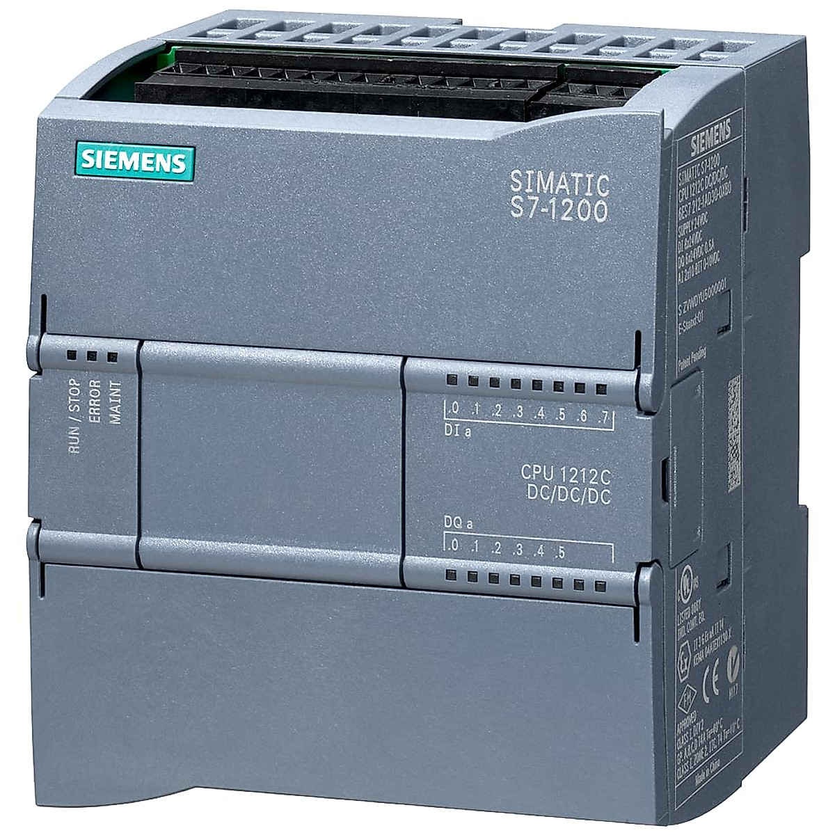 Siemens 6ES7 212-1AE40-0XB0 SIMATIC S7-1200, CPU 1212C, COMPACT CPU, DC/DC/DC, ONBOARD I/O: 8 DI 24V DC; 6 DO 24 V DC; 2 AI 0-10V DC, POWER SUPPLY: DC 20.4-28.8 V DC, PROGRAM/DATA MEMORY: 75 KB