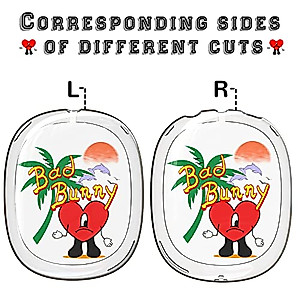 Clear Bad Funny Bunny Design AirPods Max Case,Soft Silicone TPU Protective Cover Accessories Compatible with Apple Airpods Max for Teens Boys Girls