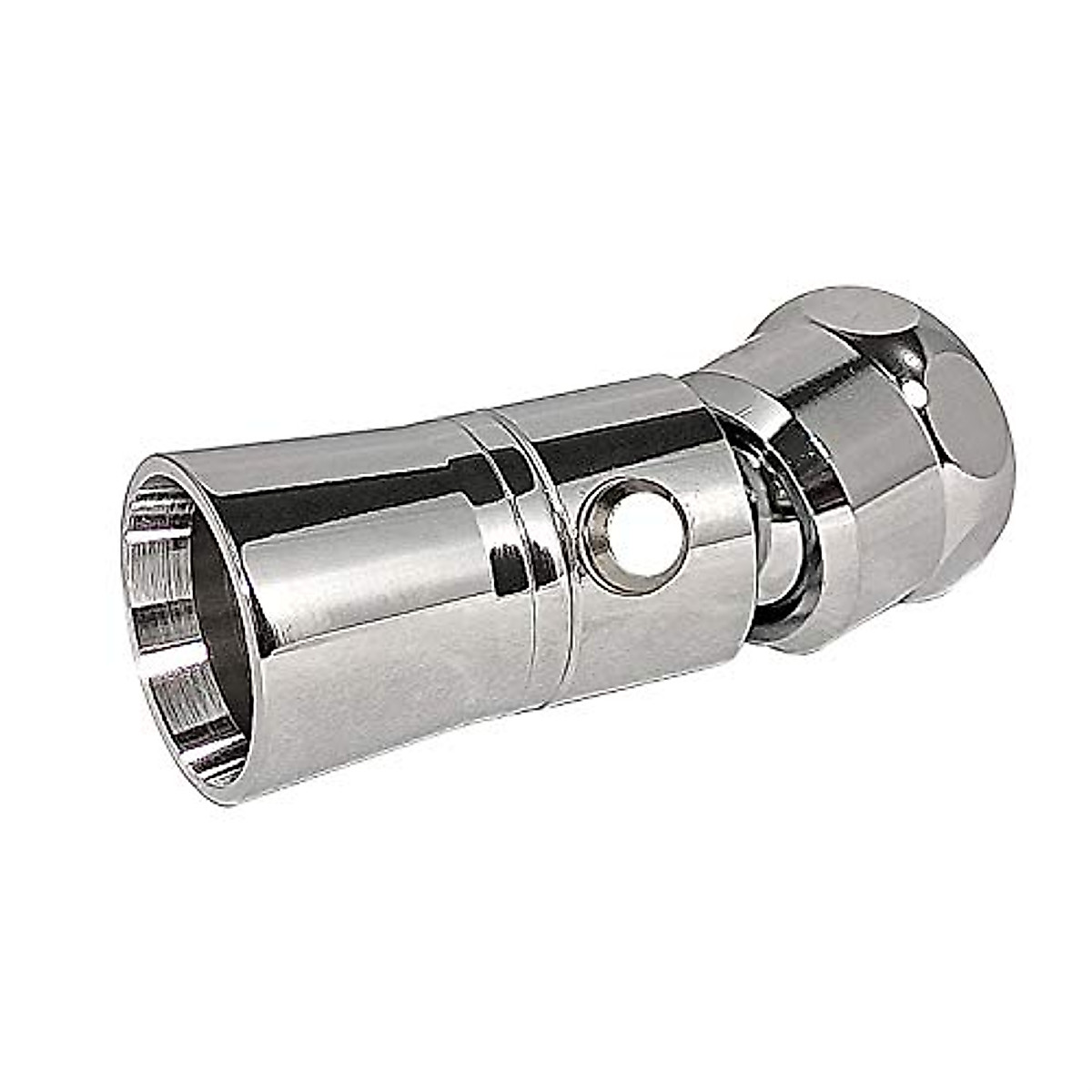 Shower Head Solid Brass Construction with Push Button Flow Control or Shut Off, Water Saver, Polished Chrome