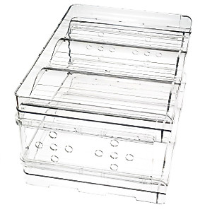 Nova Nest Water Bottle Organizer and Wine Rack, Maximize Space and Efficiency, Clear Plastic, Sturdy Design, Fits 32 oz Bottles, Ideal for Fridge, Cabinet, and Pantry, Stackable - 6 Bottles