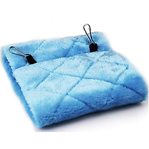 Cdycam Pet Bird Nest Hammock Hanging Cave Cage Plush Snuggle Happy Hut Tent Bed (Small, Blue)