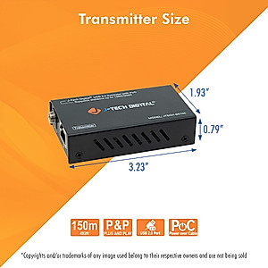 J-Tech Digital USB Over Ethernet Extender USB Balun Over cat5e cat6 99m/328ft PoC, Play and Plug, No Driver Needed, USB2.0 for Game Controller, MAC & PC and USB2.0 Supported Devices [JTECH-BE100]