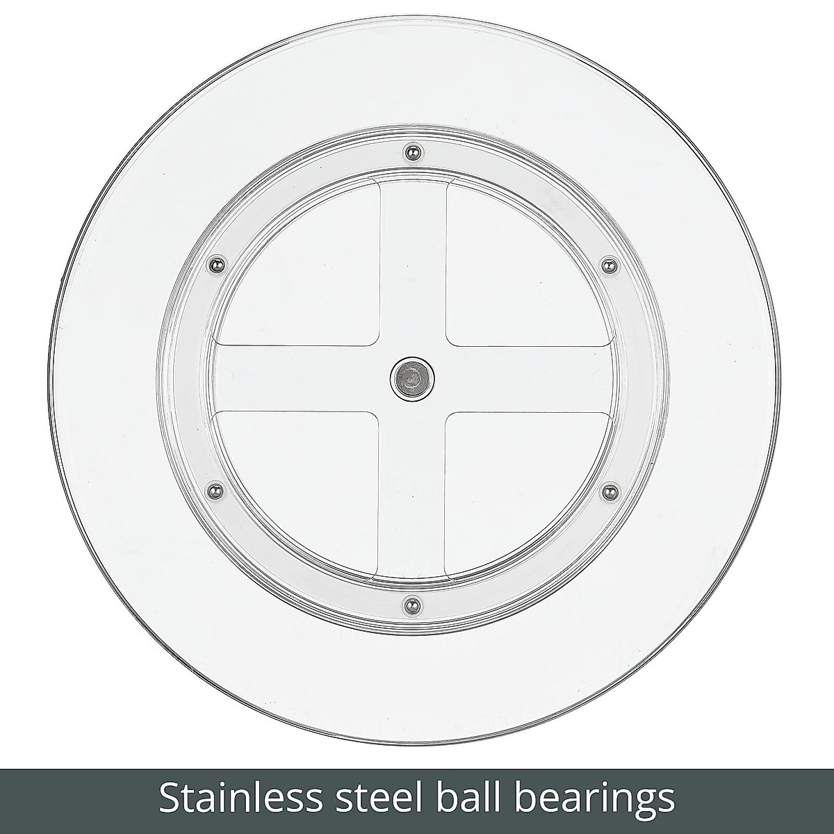 mDesign Lazy Susan Turntable Plastic Spinner for Kitchen/Bathroom, Pantry, Fridge, Cupboards, or Counter Organizing, Fully Rotating Organizer for Food, 11.5" Round - Lumiere Collection - Clear