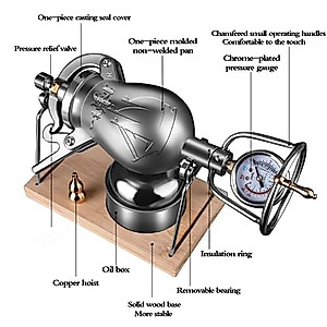 Chinese Popcorn Maker Popcorn Machine, Retro Nostalgia Mini Popcorn Machine Suitable for Corn Rice Soybean Mung Bean Red Bean