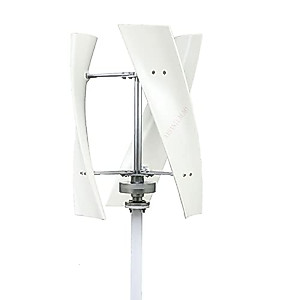 AISINILALAO 10000W No Noise Vertical Wind Turbine,Efficient 12V 24V 48V 220V Vertical Wind Turbine for Outdoor Gardens(with Controller,White),12v