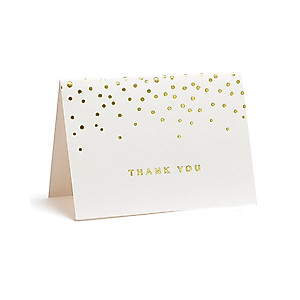 Gartner Studios Gold Foil Dots Thank You Cards, Ivory, 3.5” x 5”, Set of 50 (13745)