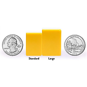 Yellow Mountain Imports Japanese Riichi Mahjong Set - White and Yellow Standard Size Tiles - with East Wind Tile and Black Vinyl Case