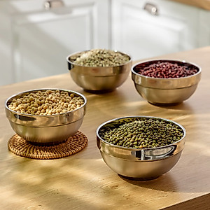 20 Pcs Stainless Steel Bowls Set 17 oz Double Walled Insulated Soup Bowls Snack Metal Bowl for Ice Cream Salad Noodles Sauces Serving, Easy to Clean, 5.1 x 2.6 Inch