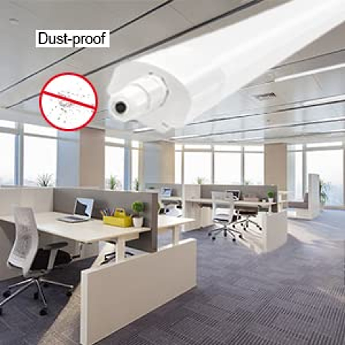 LED Ceiling Light Fixture 4FT, LED Shop Lights for Garage 5000K, IP66 Waterproof LED Garage Light,Ceiling and Under Cabinet Light, 48W 5280 LM Tube Light for Hallway Kitchen Workbench Office (4FT)