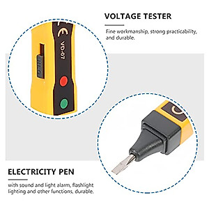 DOITOOL 3pcs Pen Finder Electrician Tester Detector Testing Flashlight Electricity Non Contact Null Electrical Buzzer Live Supplies Detect Tool Dual Ac Pen: with Wire Breakpoint Voltage