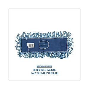 Boardwalk BWK1118 18 in. x 5 in. Cotton/Synthetic Looped-End Mop Head - Blue