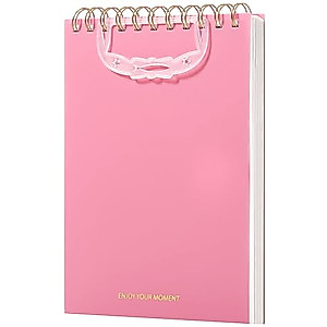 Yoment Top Spiral Notebooks Left Handed Notebooks Lined 6"x 9" College Ruled Waterproof Cover Notepad 160 Pages Spiral Notebook Durable Meeting Notebook for Work School Office Business,Pink