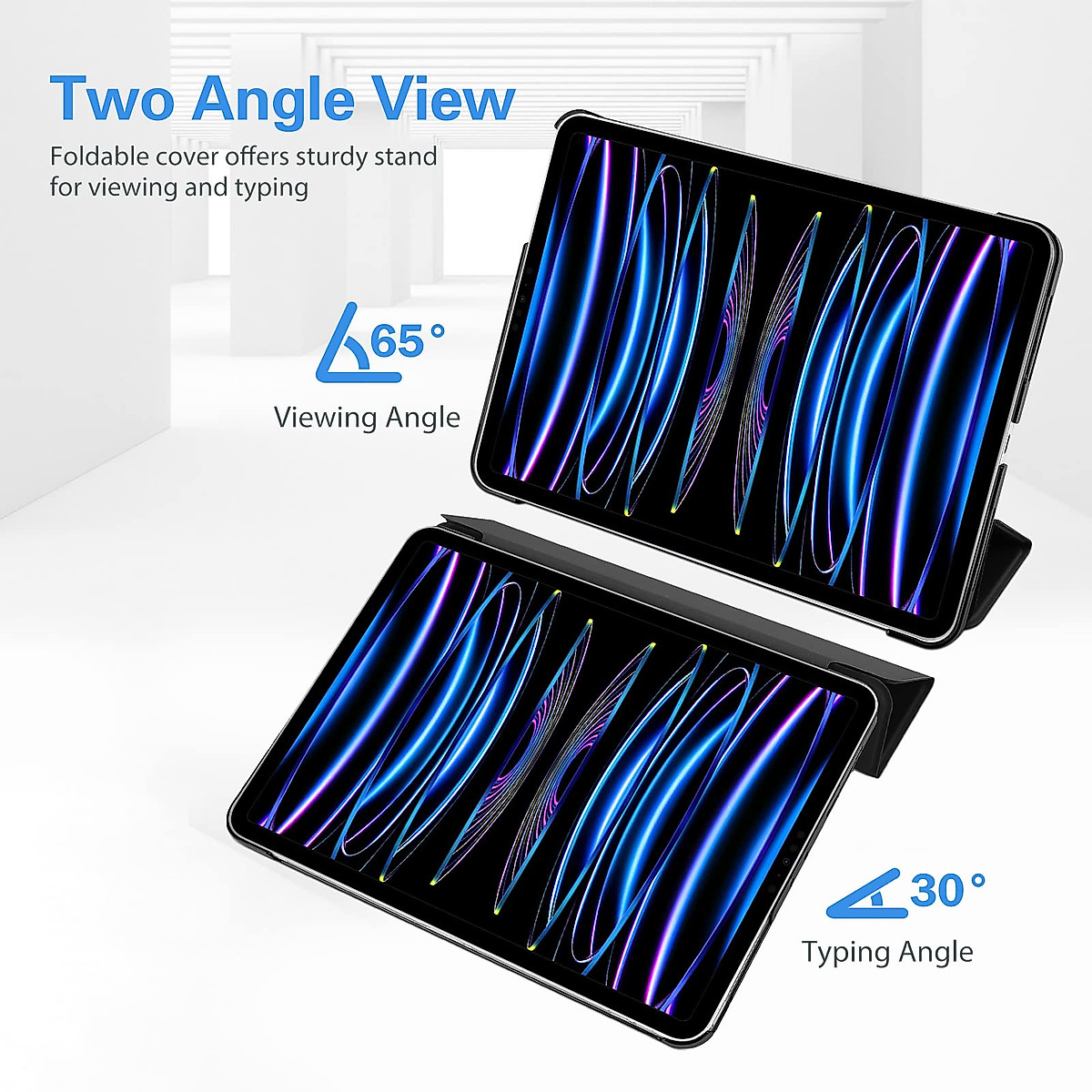 ProCase Cover for iPad Pro 11 Inch Case 2022/2021/2020/2018, Slim Stand Hard Back Shell Smart Cover for iPad Pro 11 4th Generation 2022 / 3rd Gen 2021/ 2nd Gen 2020 / 1st Gen 2018 -Black