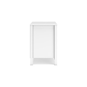 Signature Design by Ashley Hallityn Minimalist 2 Drawer Nightstand for Bedroom, 24.37" Tall, White