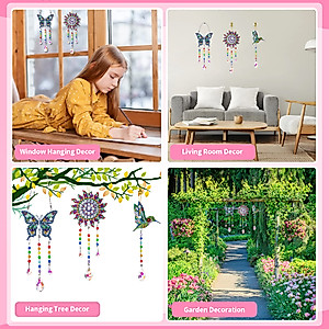 Crafts for Kids Ages 8-12, Birthday Gifts Presents for 6 7 8 9 10 11 Year Old Girls Diamond Painting Kits for Girl Toys Age 5-11 Teen Adults Wind Chimes Crystal Window Suncatcher for Home Garden Decor