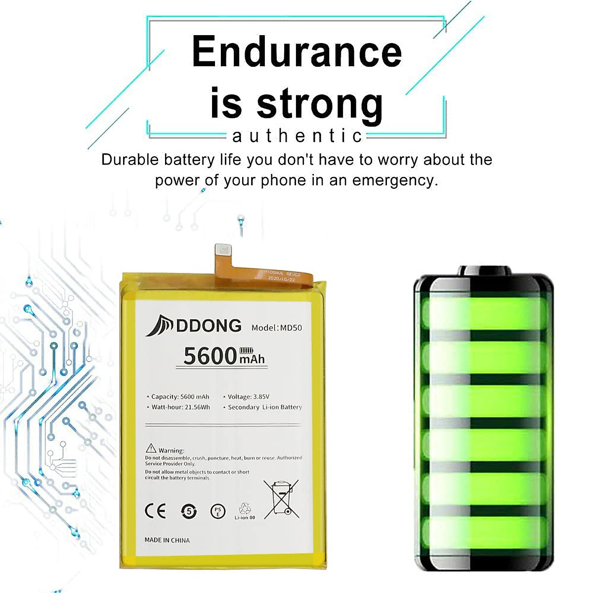 DDONG for Moto G Stylus 5G 2021 XT2131 Battery Upgraded High Capacity 5600mAh Li-Polymer Replacement Battery MD50 with Repair Tools