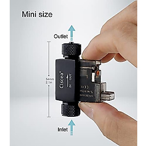Clscea Inline CO2 Solenoid Valve Mini Low Temperature for Aquarium CO2 System