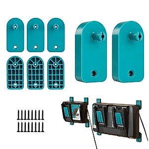 2 Pack Makita Charger Holder, Charger Mount for Makita DC18RC DC18RD DC18RA DC18RF DC18SC DCB18SD DC18SF Chargers(Single & Double & 4-Port Charger)