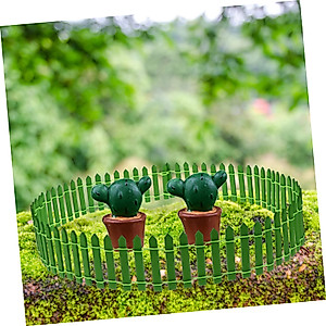 MERRYHAPY Simple Mini Fences 2pcs Miniature Fencing for Fairy Garden Picket Fence Mini Picket Fence Decoration Miniature Fencing for Fairy Garden