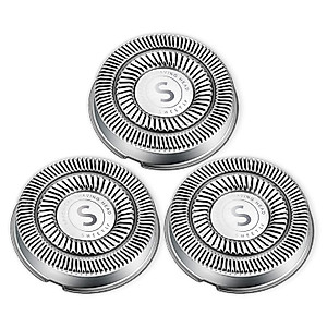 SweetLF 3 Pcs Replacement Shaver Head Blade Cutters IPX7 Waterproof Electric Razor Wet & Dry 3D Men’s Rotary Shaver SW-BC09