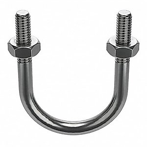 1/4"-20 x 1-1/4" Pipe Size Plain 304 SS U-Bolt