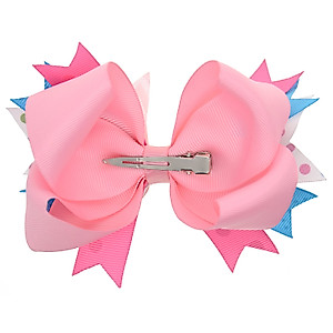 5 inch Stacked Hair Bows for Teen Adult Girls Boutique Hair Bow Clip for Pigtail