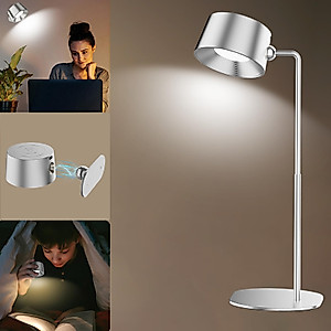 SEECOO LED Desk Lamps, Rechargeable LED Desk lamp with Magnetic, Cordless Desk Lights with 3 Color Modes, Stepless Dimming Eye-Caring Removable Wall Lamp, for Reading, Drawing, Working, Studying