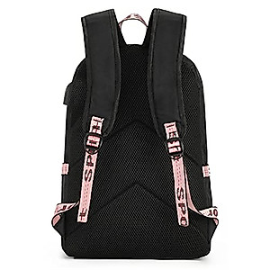 XIXISA 17 INCH Nezuko Backpack & Purse, Anime Nezuko Laptop Backpack with USB Charging Port, Nezuko Bag for School (Black)