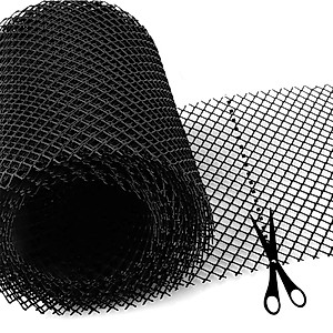 DEYROS Gutter Guard Mesh, 15cm X 6m Gutter Guards Leaf Protectors, Mesh Gutter Safeguard with 15 Fixing Hooks, Blocking Garbage Leaf Prevention Gutter Mesh for Leaves, Twigs and Branches