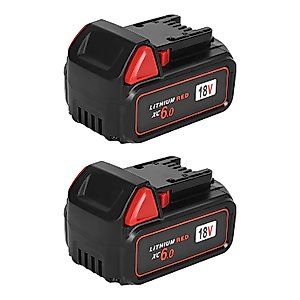 Bslite 2Packs Replacement for Milwaukee M18 Battery 6.0Ah 48-11-1862 Compatible with Milwaukee M18 Battery Tools and Charger（Black）