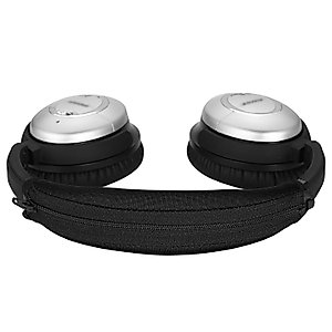 QC15 QC2 Headband Cover, JARMOR Replacement Head Band Protector with Zipper [ Easy Installation ] for Bose QuietComfort 15, QuietComfort 2 Headphones (Black)