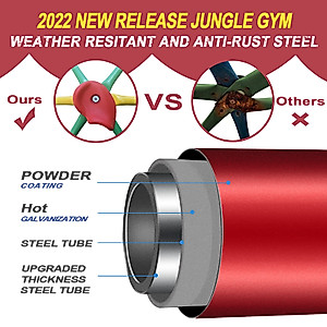 NAQIER 6FT Climbing Dome 2022 Upgraded Geometric Dome Climber for Kids Outdoor Jungle Gym Monkey Bars for Backyard Support 500LBS Indoor Climbing Toys for Toddlers 1-3